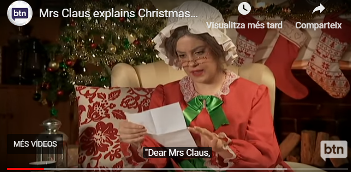 Video: Mrs Claus explains Christmas traditions | English with Antonio