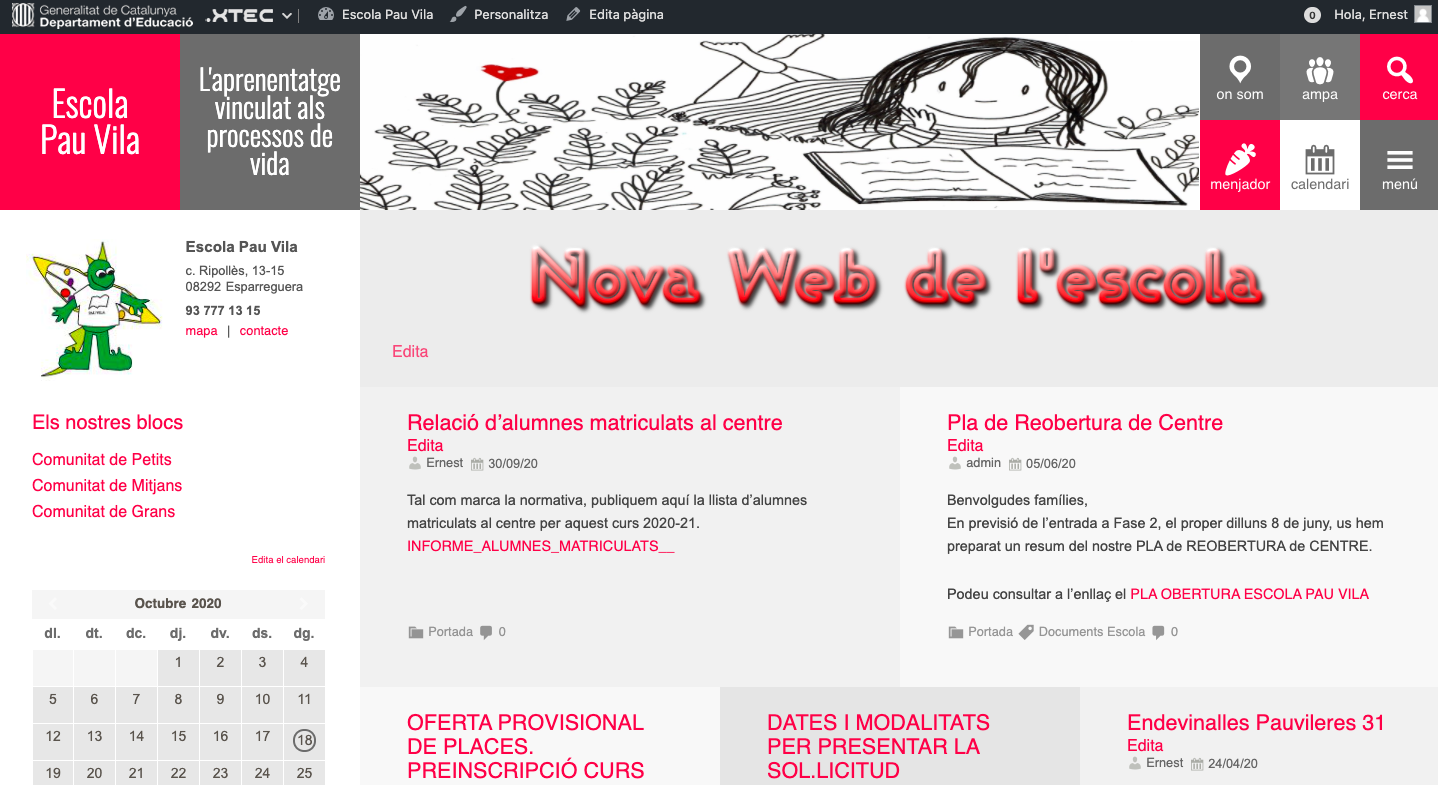 Nova web! | Escola Pau Vila