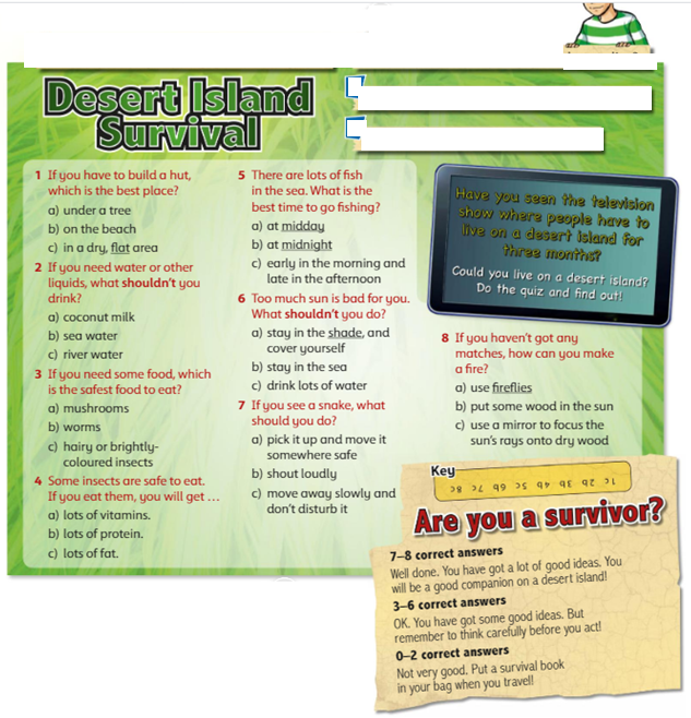 READING | UNIT 7: AT THE SURVIVAL CAMP