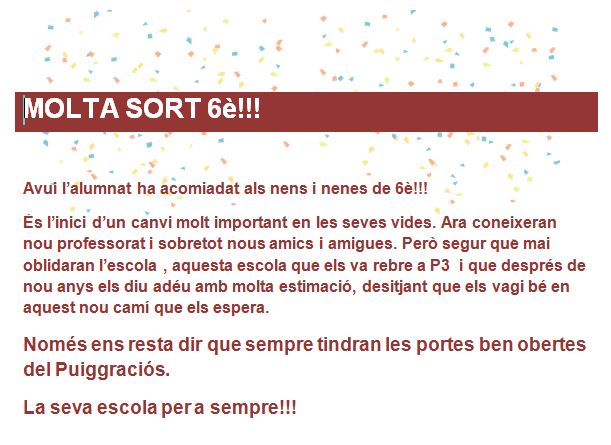 Escola Puiggraciós | La nostra escola treballa per a fer persones i ...