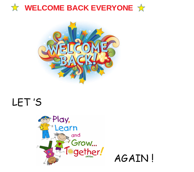 WELCOME BACK | ENGLISH BLOG