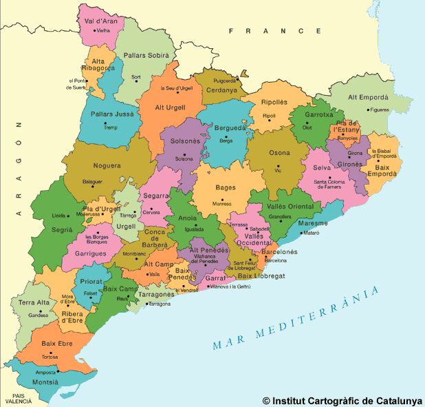 mapa-de-comarques-catalunya-i-capitals | GEOGRAFIA [3 ESO ]