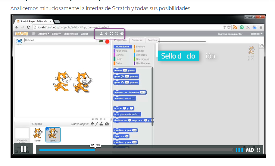 ¿Que vemos en la interface? | scratchjuguem