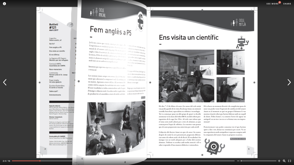 Publicació d’una revista digital escolar amb ISSU – El blog de la Judit