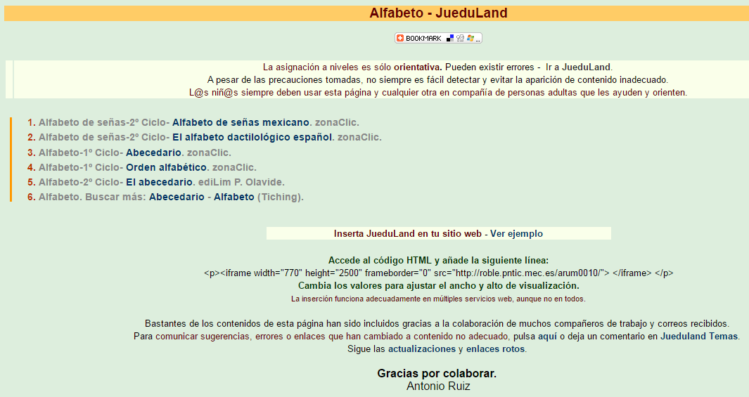 Alfabeto JueduLand | Recursos Web Interessants