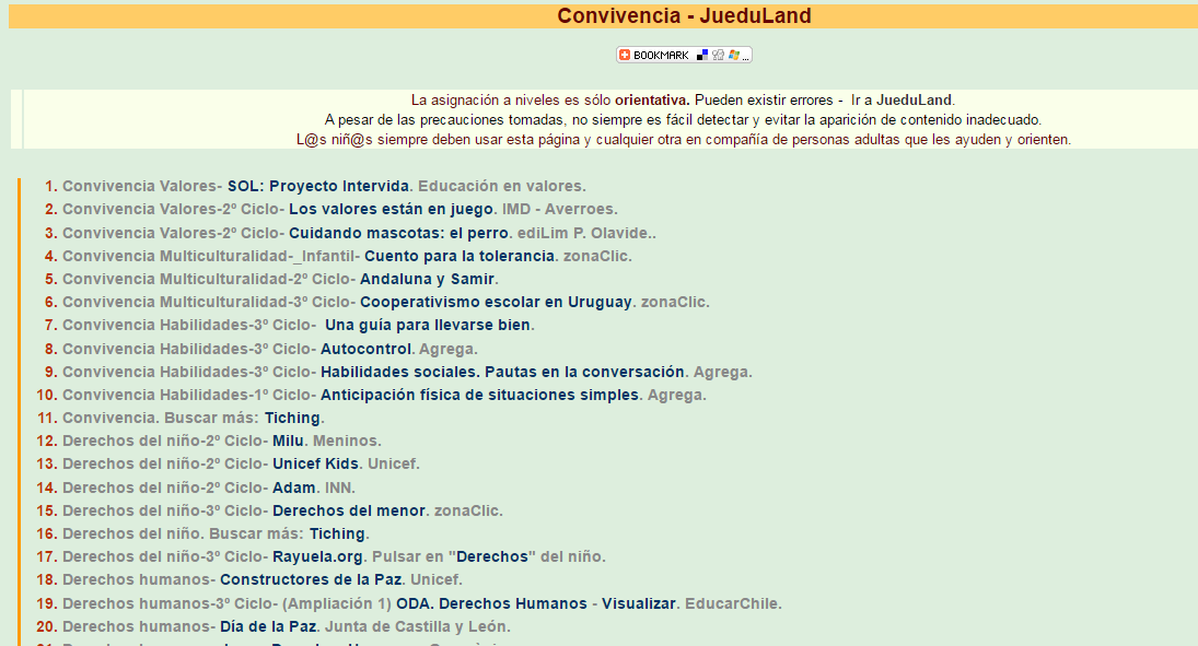 Convivencia JueduLand | Recursos Web Interessants