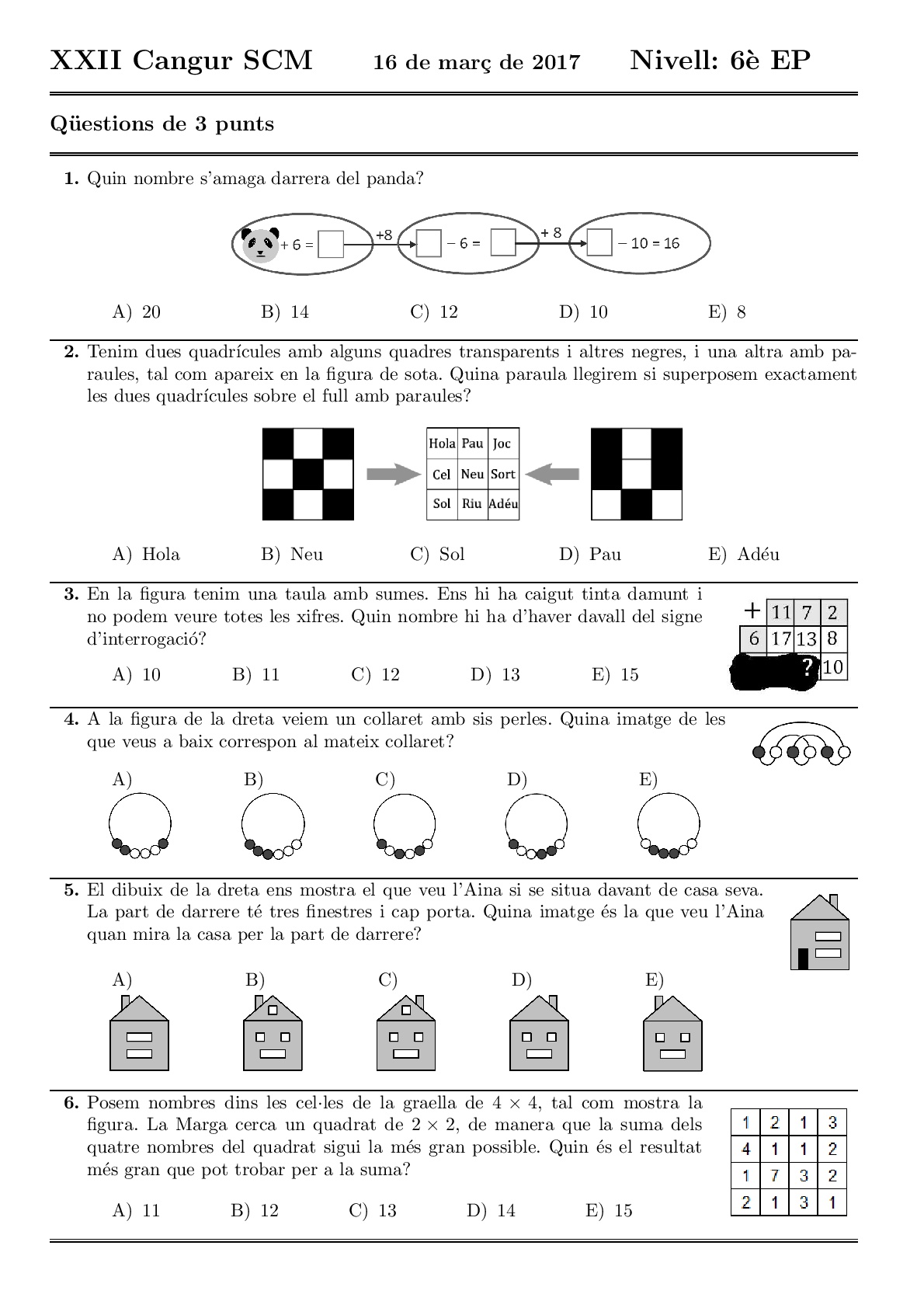 PROVES CANGUR 2017 | Bloc de sisè del Puig de les Cadiretes curs 18/19